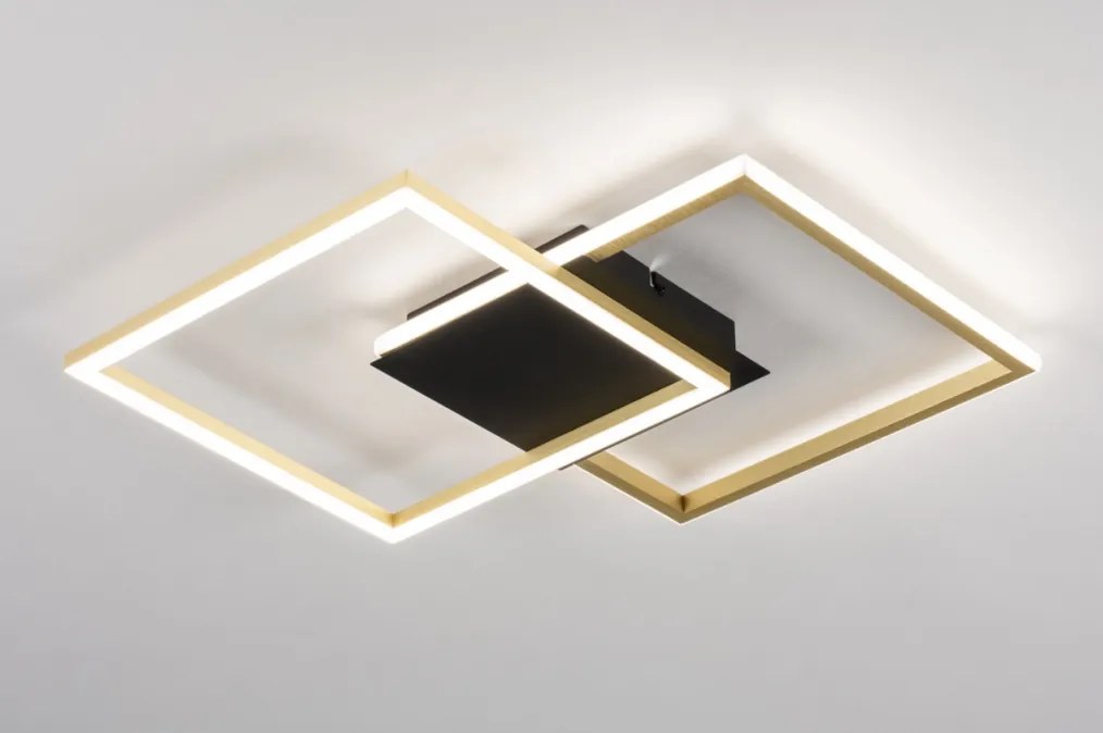 Stropní stmívatelné LED svítidlo do obýváku Canetra Black and Gold 420