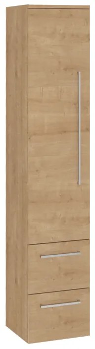 Mereo Mereo, Bino, koupelnová skříňka vysoká 163 cm, levé otevírání, bílá, bílá/dub, CN627