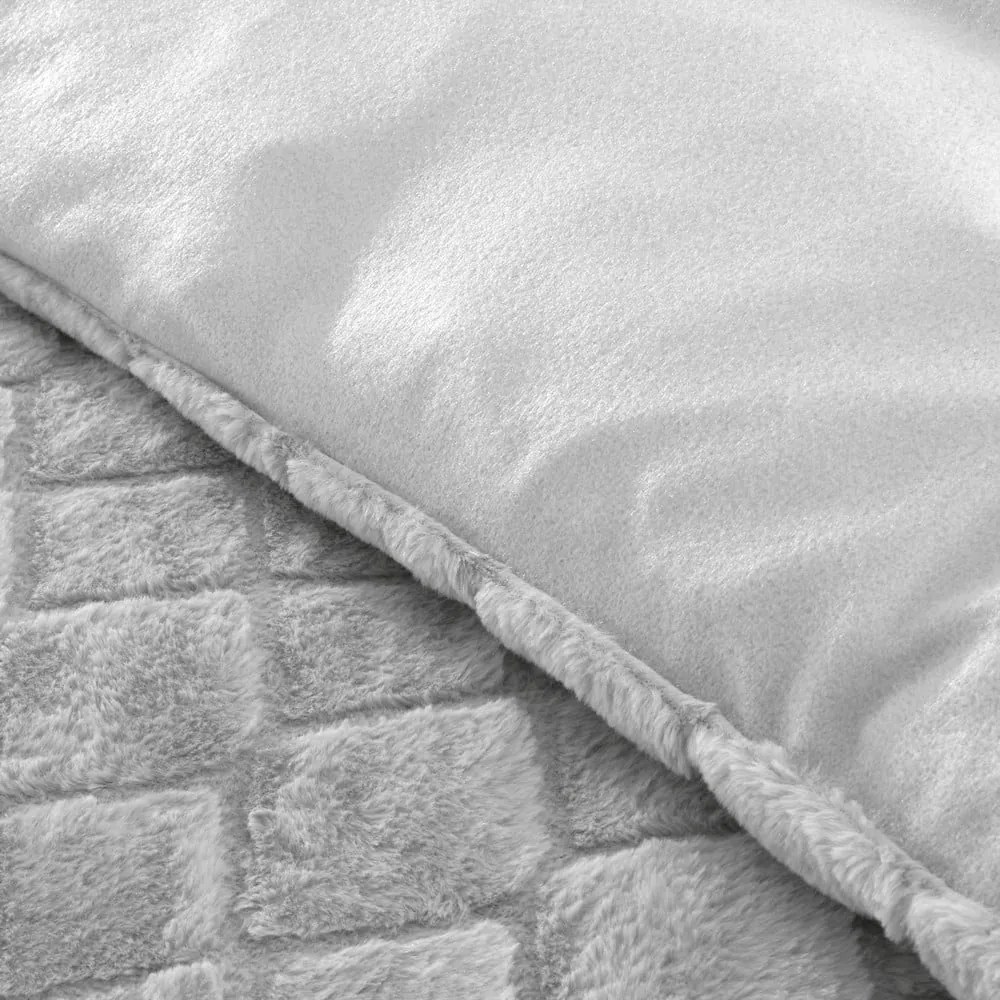 Šedé povlečení na dvoulůžko z mikroplyše 200x200 cm Cosy Diamond – Catherine Lansfield