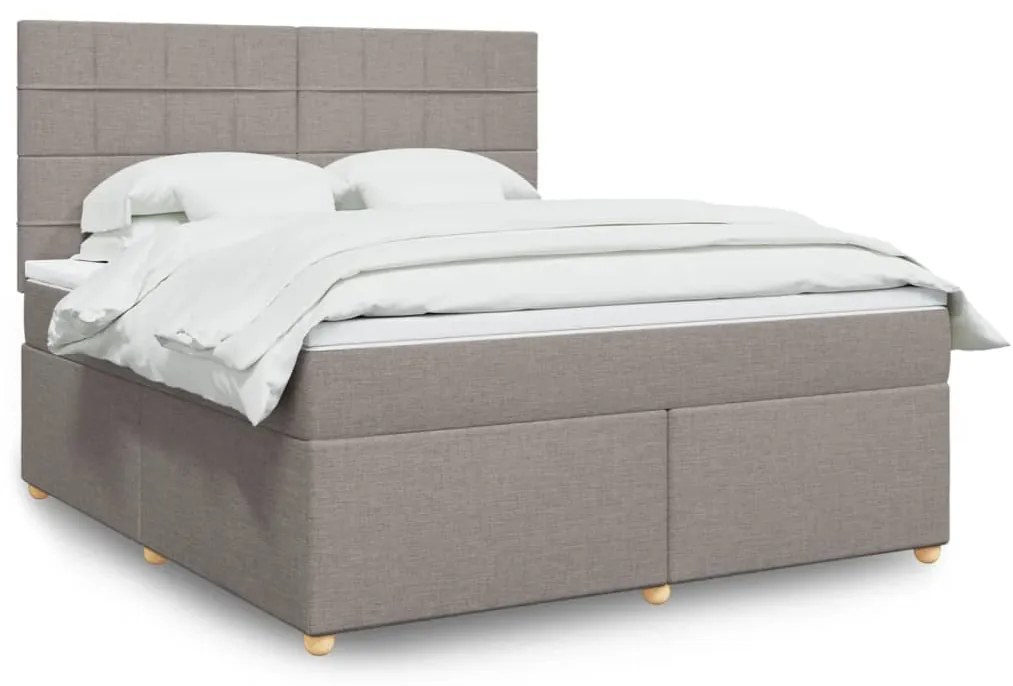 Box spring postel s matrací taupe 180x200 cm textil