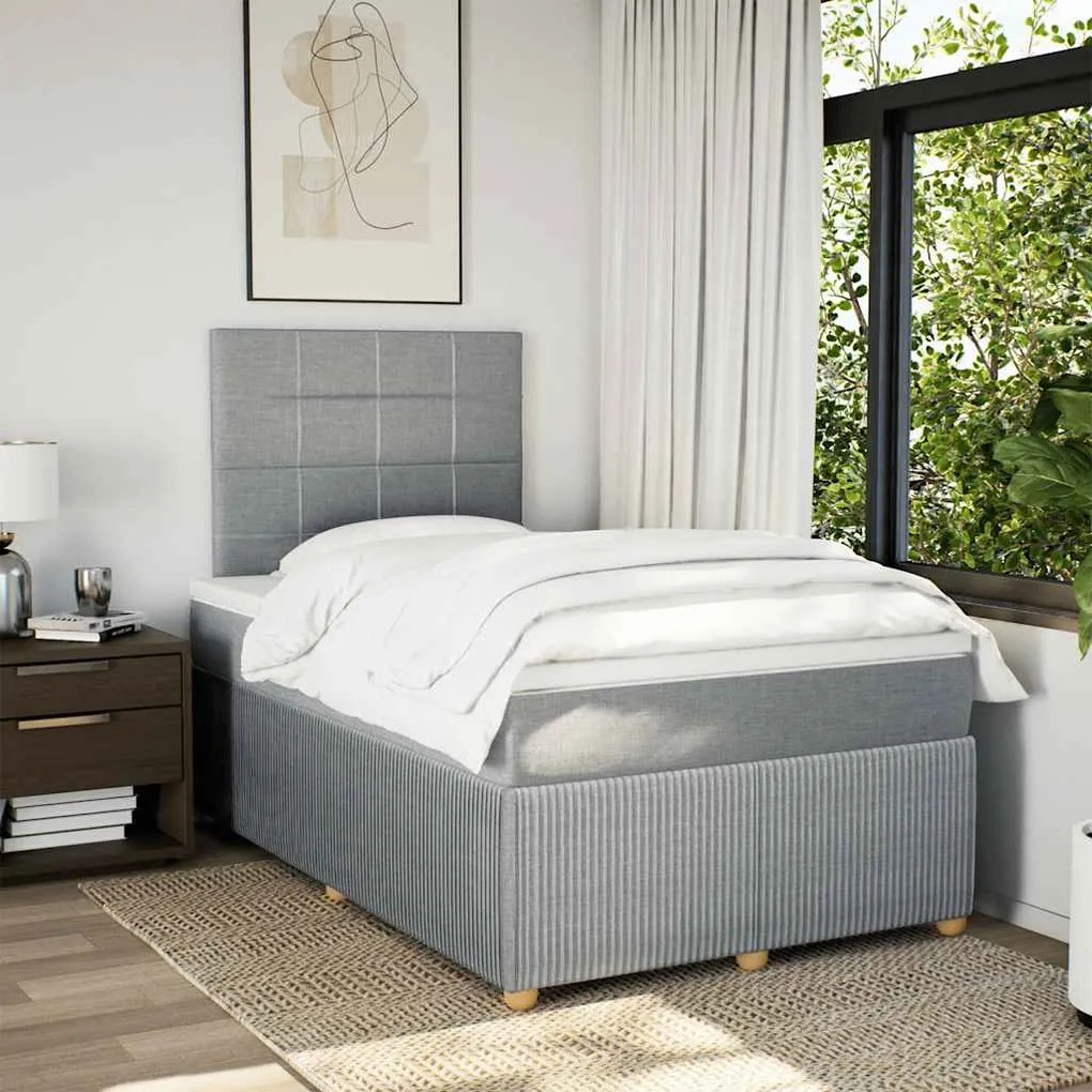 Box spring postel s matrací světle šedá 120 x 200 cm textil 3292023
