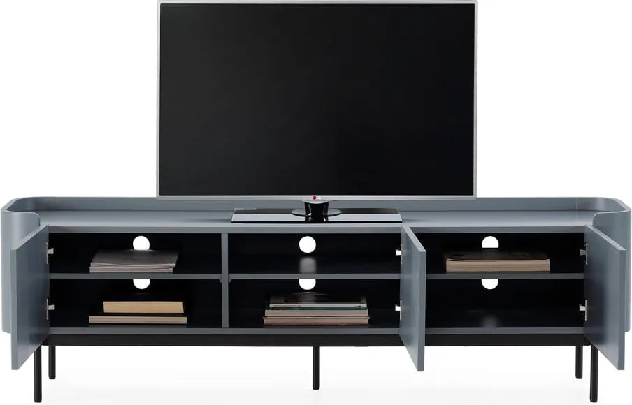 Šedomodrý TV stolek 180x55x40 cm Willa – MOME