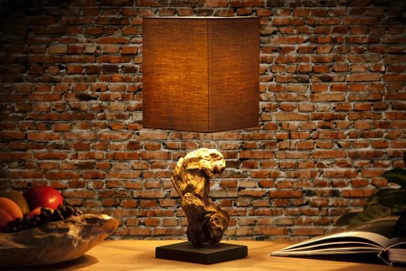 Stolní lampa vyrobená z masivního dřeva Hypnotic hnědá