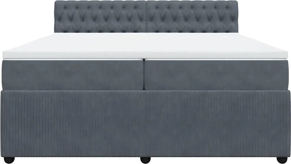 Box spring postel s matrací tmavě šedá 200x200 cm samet 3287837