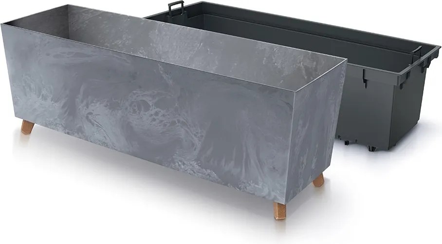 Truhlík s vkladem CORBI III 77 cm tmavě šedý
