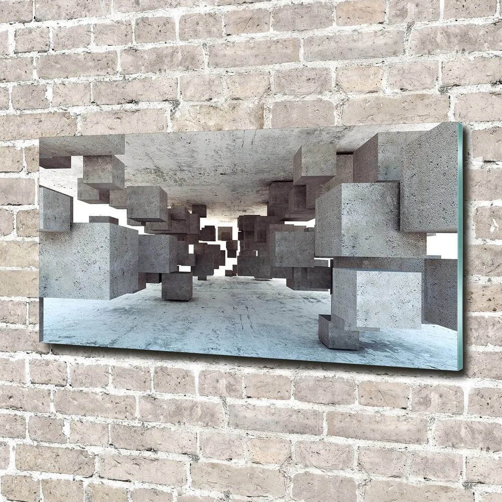 Wallmuralia Fotoobraz na skle Kvádry v betonu 140x70 cm