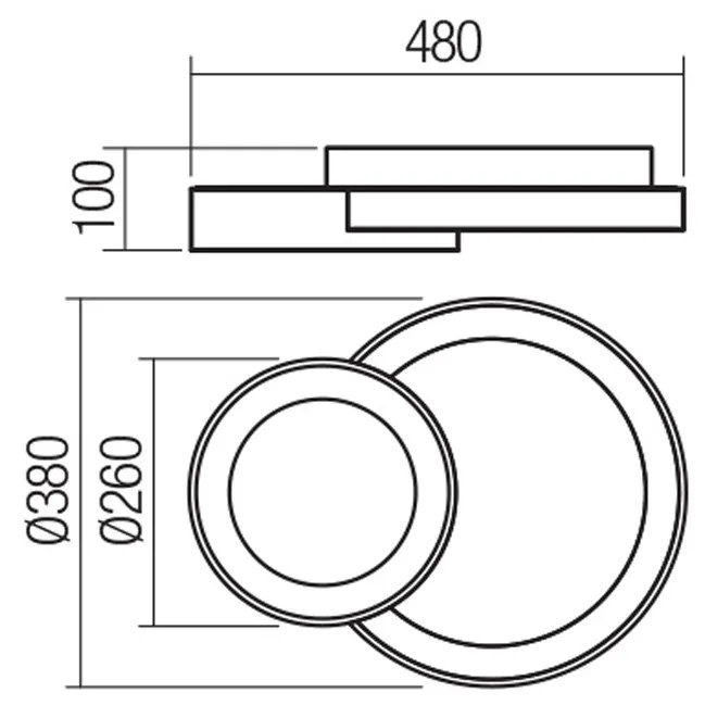 Smarter 01-3367 stropní LED svítidlo Combi, pískově bílá, 40W, 3000K,4000K, 6000K, 48cm