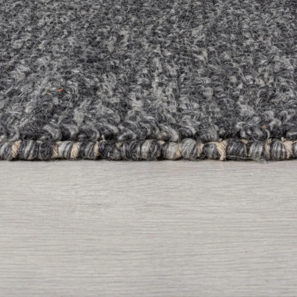 Flair Rugs, Ručně tkaný kusový koberec Minerals Dark Grey, 160x230, šedá, chodba / předsíň