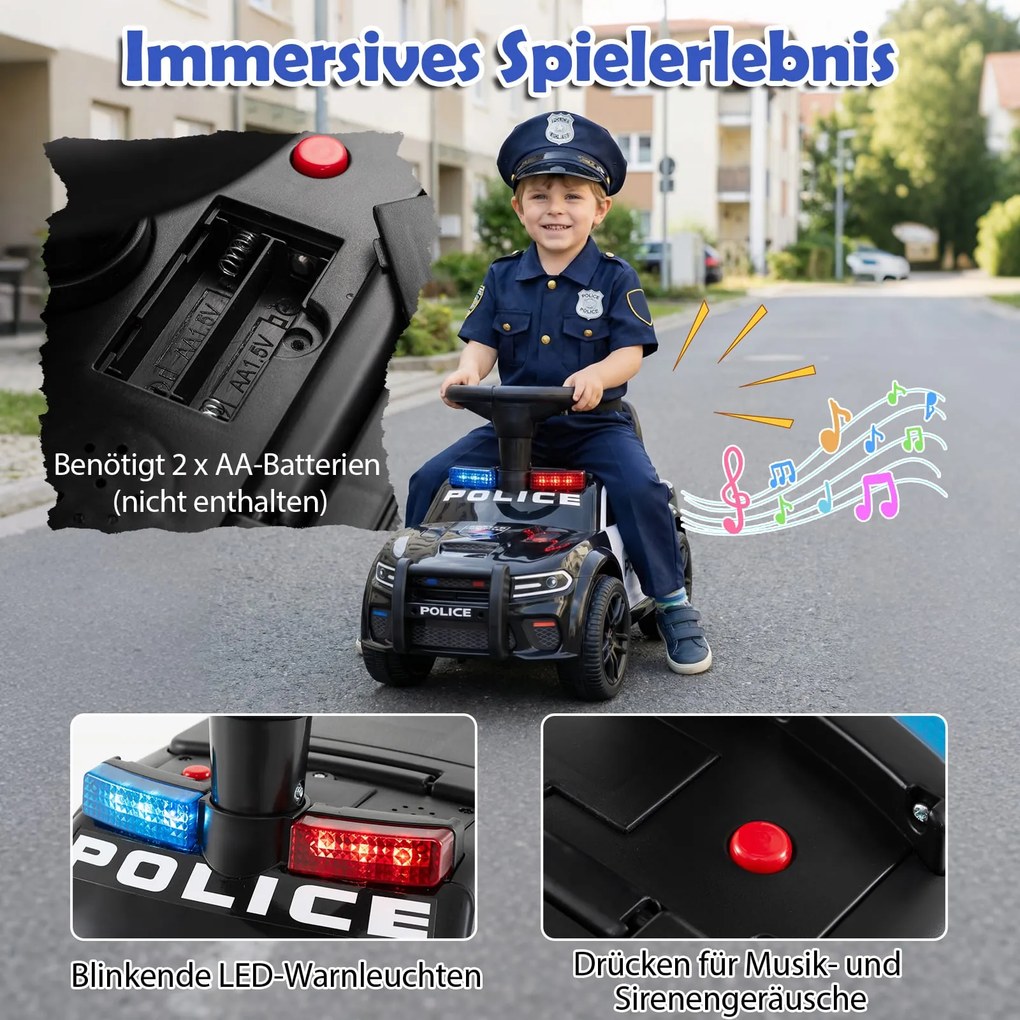 Costway Policejní auto pro batolata Auto s blikajícími světly