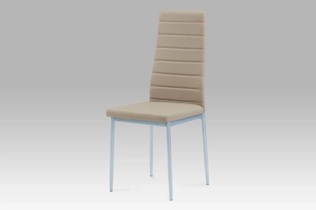 Artium Jídelní židle koženka cappuccino / šedý lak - DCL-117 CAP