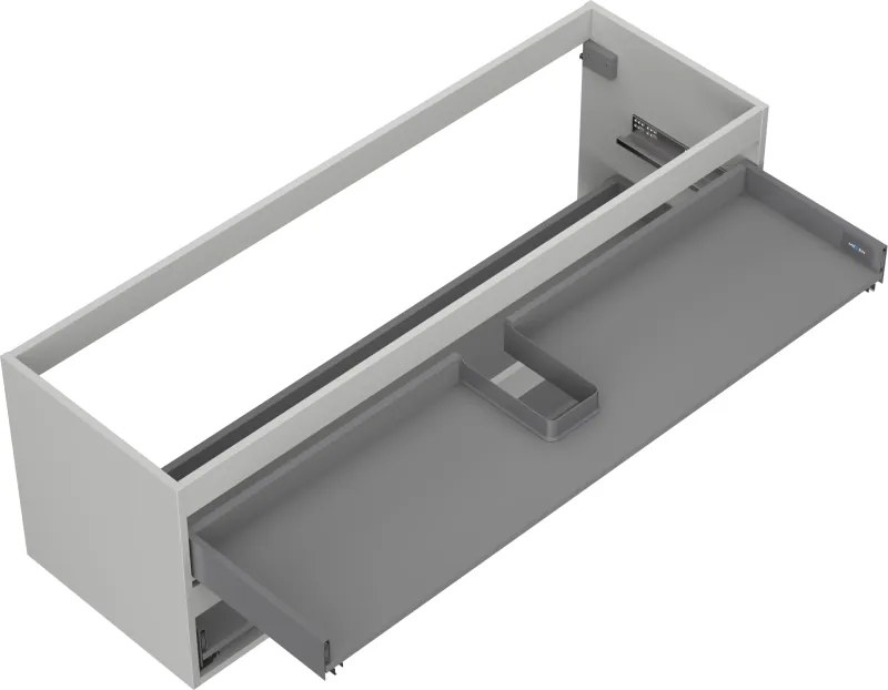 Mexen Box-A, závěsná skříňka 140 cm, 2 zásuvky, matná šedá, 91AX0-1400-470-2-62