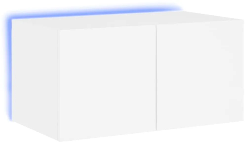 vidaXL Nástěnná TV skříňka s LED osvětlením bílá 60 x 35 x 31 cm