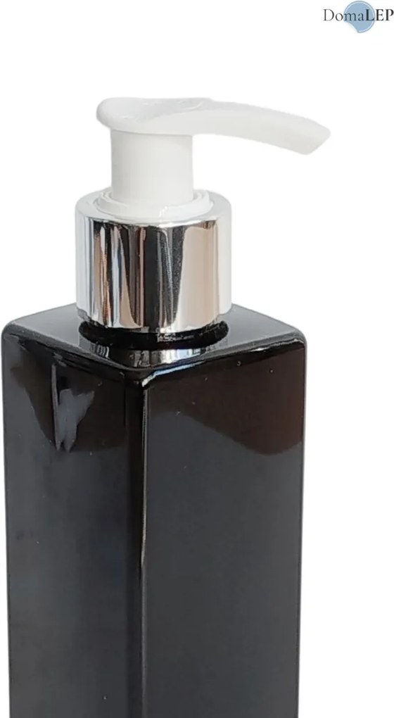 Dávkovač na mýdlo 250 ml černý s bílo-stříbrnou pumpičkou LUNA