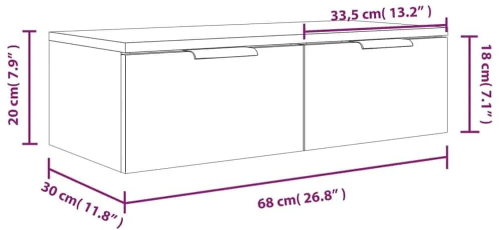 Petromila Nástěnné skříňky 2 ks hnědý dub 68x30x20 cm kompozitní dřevo