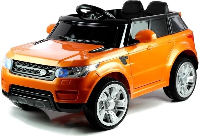 LEAN CARS Elektrické autíčko HL1638 pro děti LED MP3 ovladač oranžové