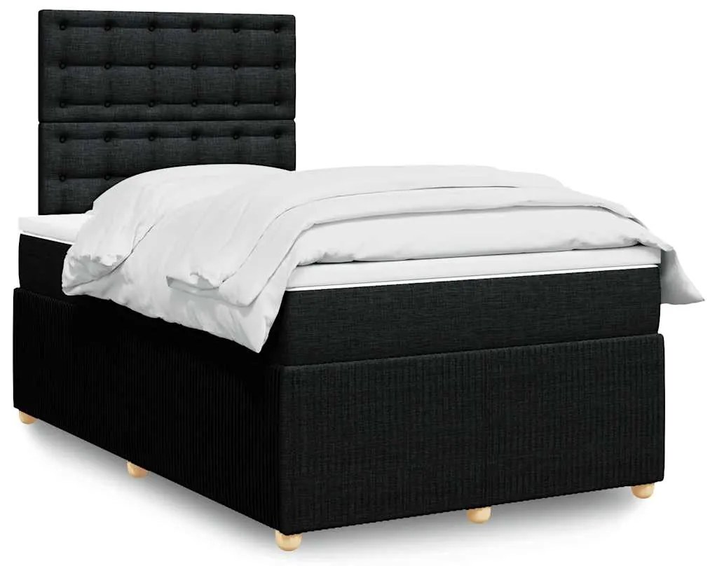 Box spring postel s matrací černá 120x200 cm textil 3292039