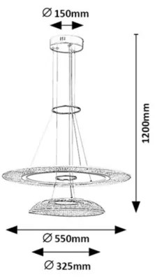 Rabalux 72412 - LED Lustr na lanku ZOFRAEL LED/36W/230V 3000K