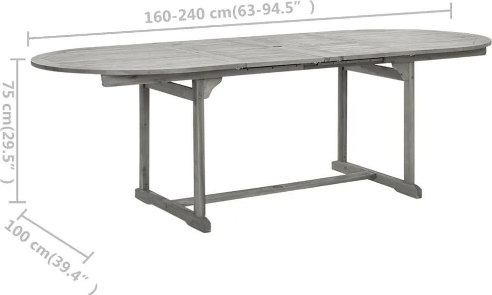 vidaXL Zahradní jídelní stůl (160–240) x 100 x 75 cm masivní akácie [316572]