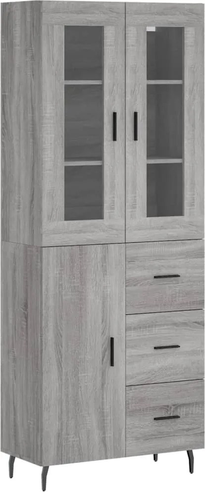 Skříň highboard šedá sonoma 69,5 x 34 x 180 cm kompozitní dřevo 3198487