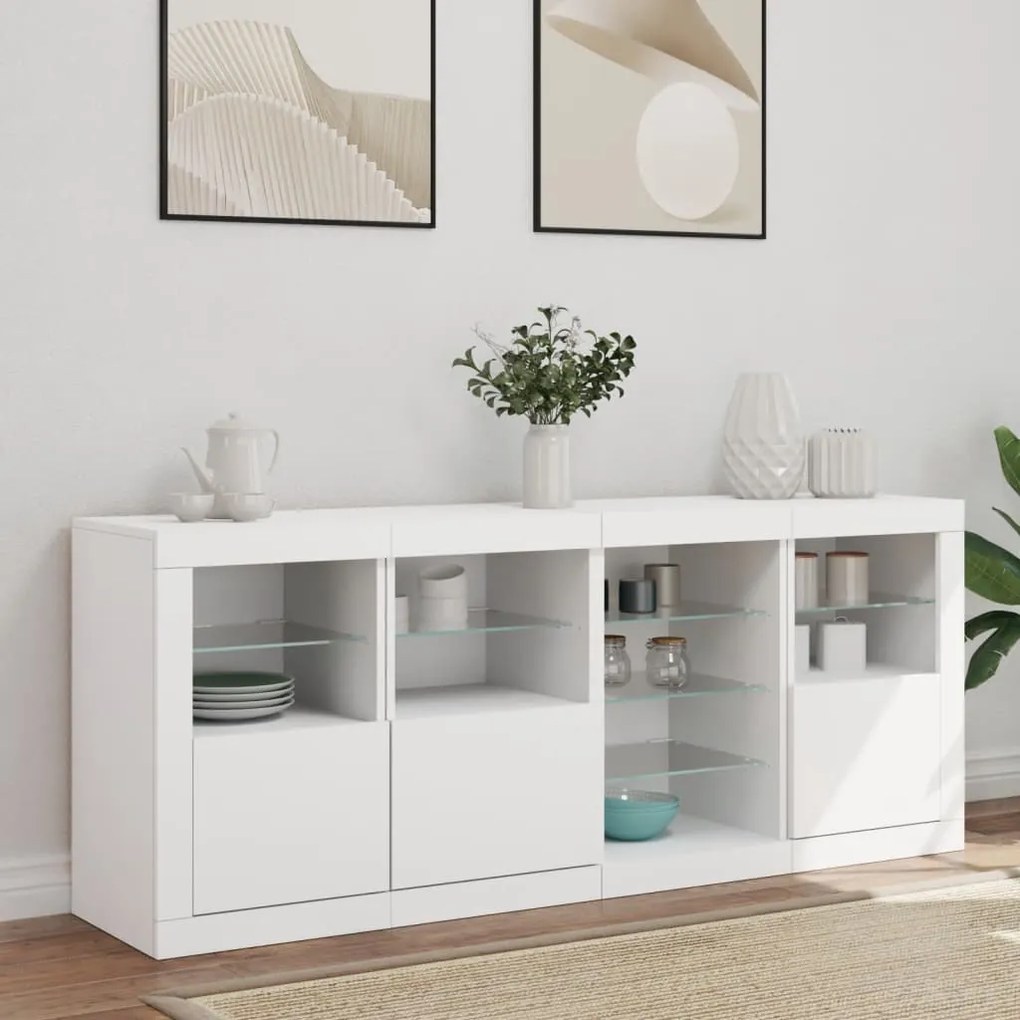 Příborník s LED osvětlením bílý 164 x 37 x 67 cm 3209051