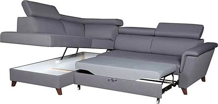 Casarredo - Komfort nábytek Rohová sedací souprava GRAVA rozkládací s úložným prostorem, levá, látky A1 | barva: N12 bílá,potah: rosario 59