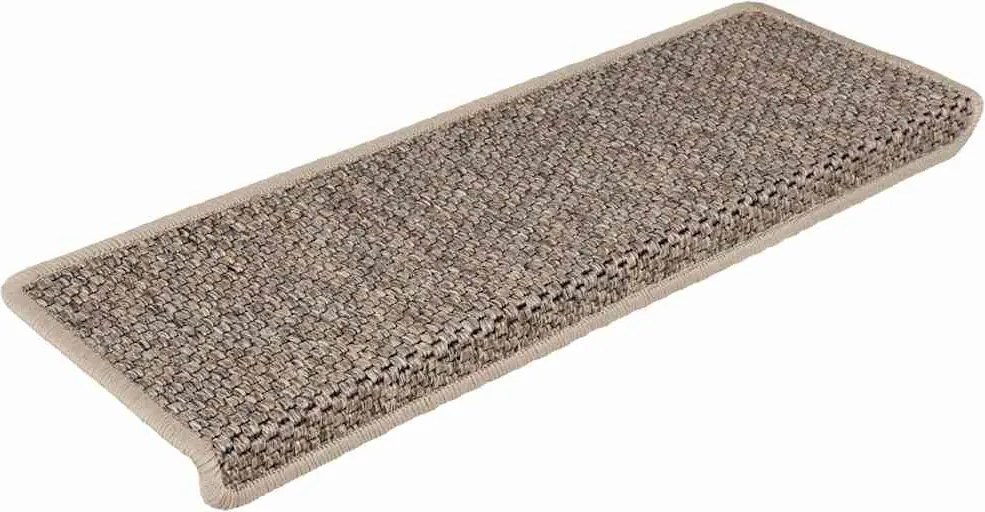 Samolepící nášlapy na schody vzhled sisal 15ks 65x21x4cm béžové 326890
