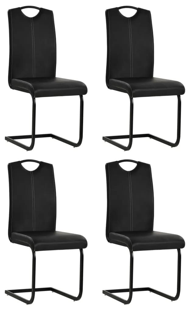 Konzolové jídelní židle 4 ks černé umělá kůže,  246194