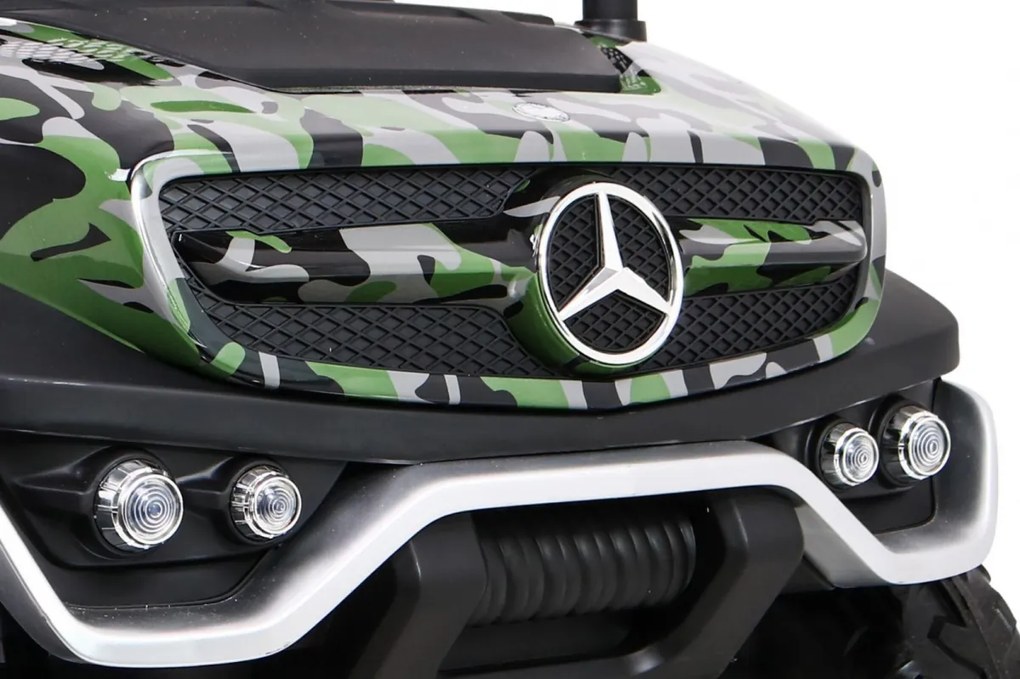 HračkyZaDobréKačky Elektrické autíčko Mercedes Unimog maskáčové
