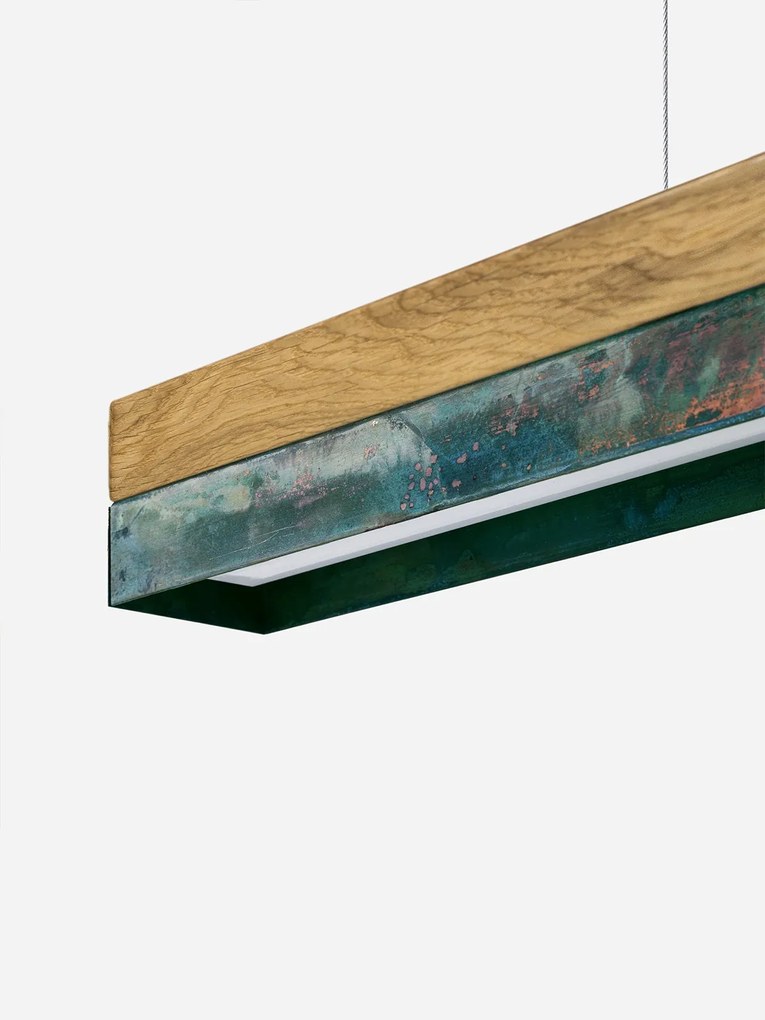Lineární svítidlo Gant C2 2700K, d. 92cm, oxidovaná měď Barva el. vedení: Grafitová šedá, Povrch - materiál: Dubové dřevo, Délka kabelu: 1,8 m