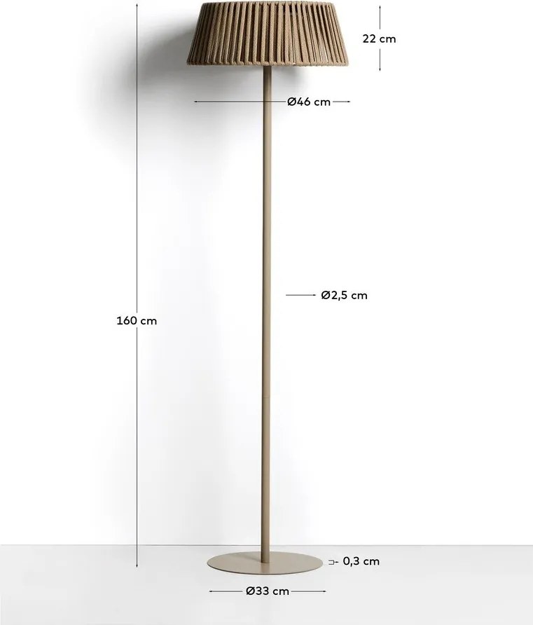 LED přenosné/stojací solární venkovní svítidlo (výška 160 cm) Aldet – Kave Home
