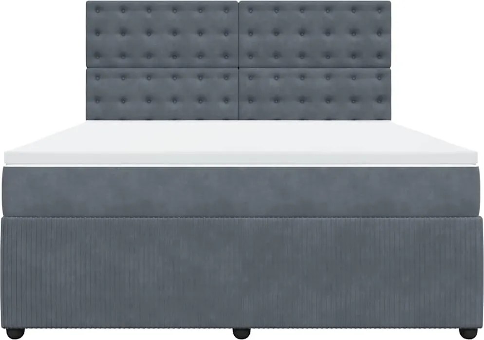 Box spring postel s matrací tmavě šedá 180x200 cm samet 3294719