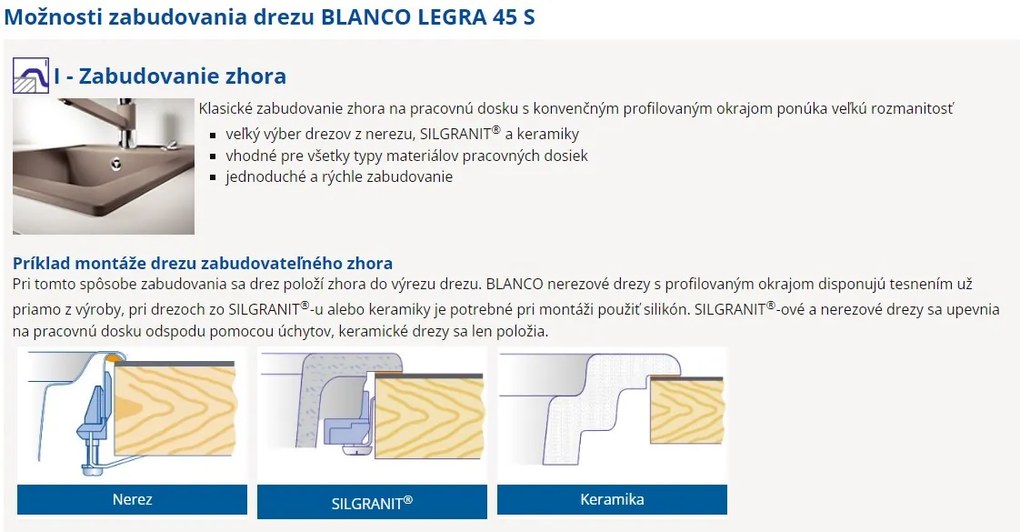 Blanco Legra 6, silgranitový dřez 585x500x190 mm, 1-komorový, černá, 526084