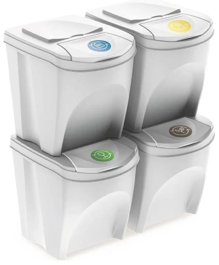 PROSPERPLAST Odpadkový koš SORTIBOX popelavě šedý - 4x25L
