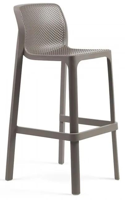 Nardi Plastová barová židle NET s nižším sedem Odstín: Tortora - Hnědá