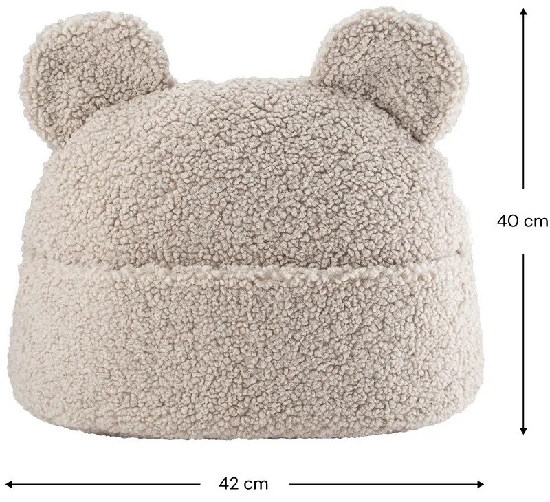 Světle hnědý dětský pohovkový polštář z textilie bouclé Teddy Pouch – Wigiwama