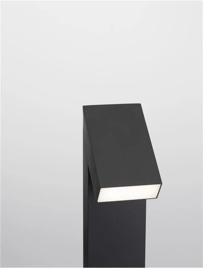 NV 9020931 Venkovní sloupkové svítidlo BRIGITTA černý hliník a akrylový difuzor proti oslnění LED 6W 3000K 100-240V IP65 - NOVA LUCE