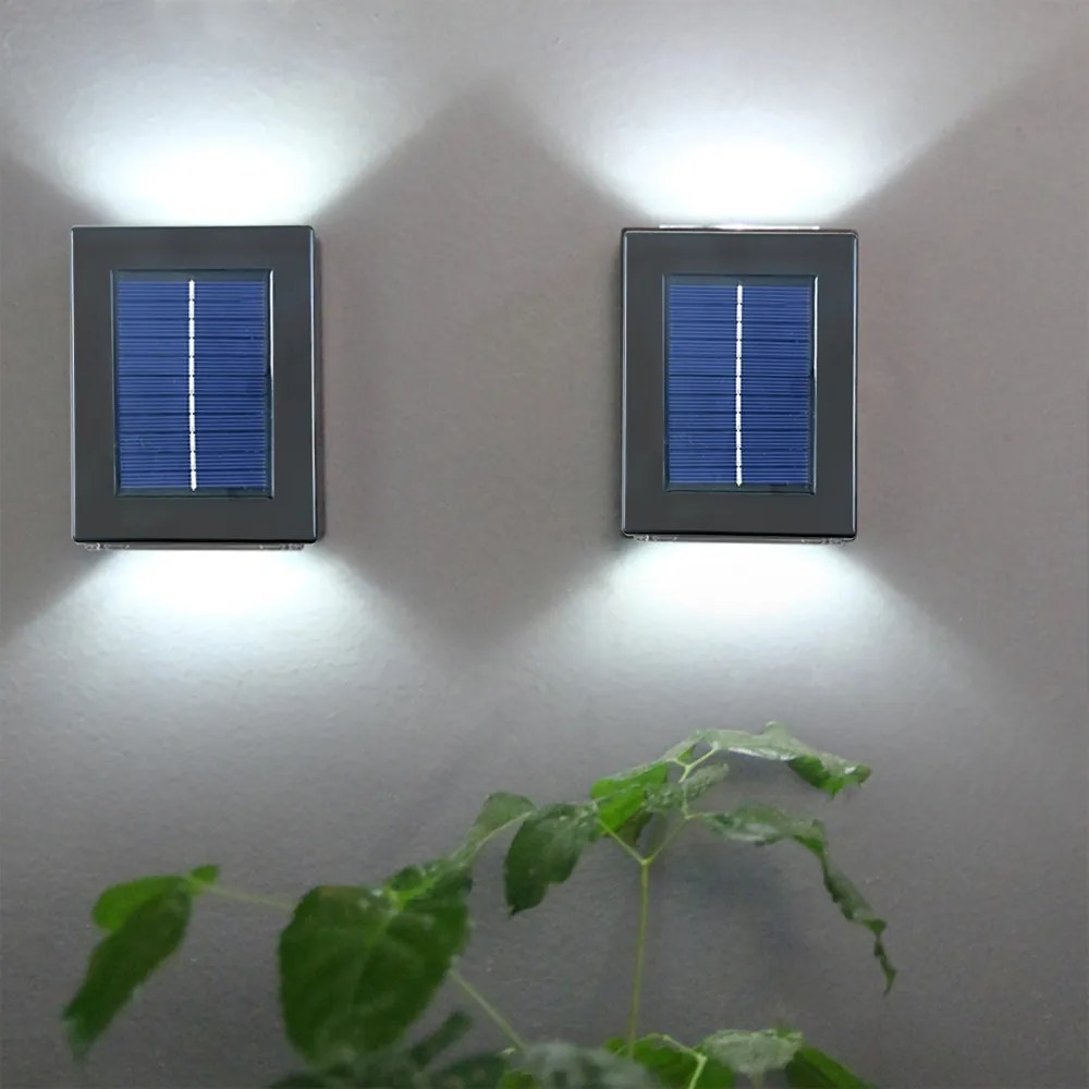 Bezdoteku LED solarní nástěnné světlo na garáže a zídky 4 ks, iPRO, 3 W, teplá barva