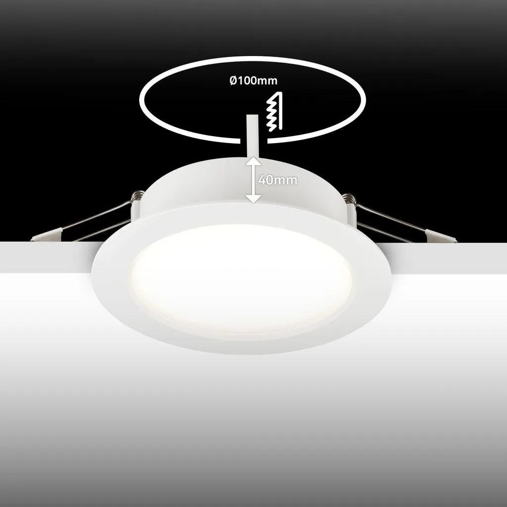 BRI 3945036 Fungo vestavné bodové svítidlo 100mm 3ks sada - 7W, 700lm, LED, stmívatelné, IP65, bílé - BRILONER