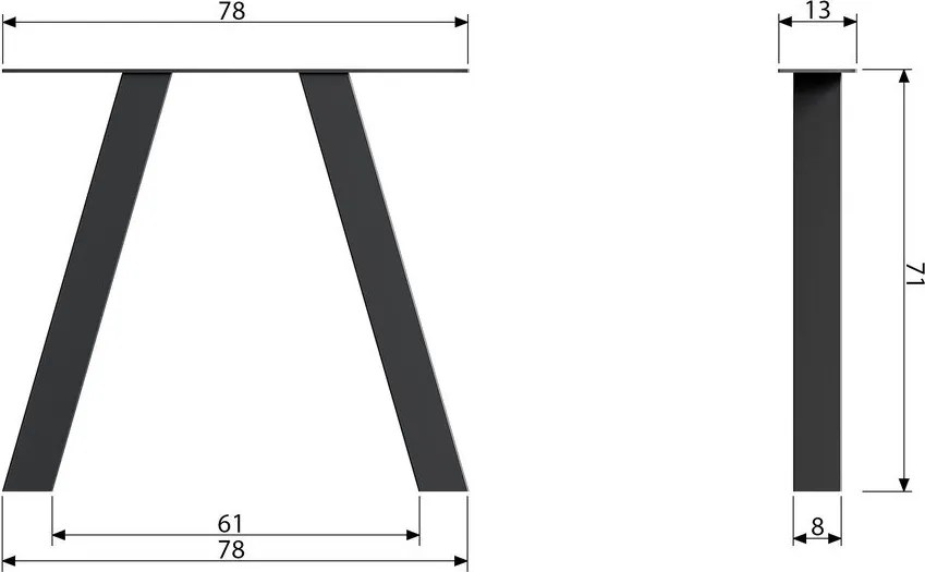 Černé kovové nožičky v sadě 2 ks Tablo – WOOOD