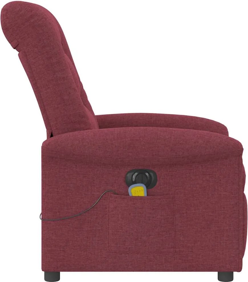 Elektrické masážní polohovací křeslo vínové textil 3303247
