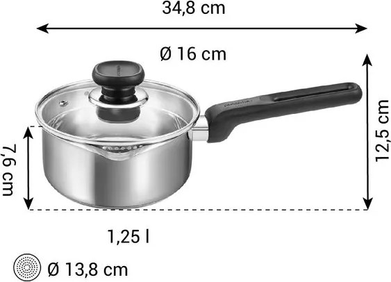 TESCOMA Rendlík BRAVA s oboustrannou nálevkou a poklicí ø 16 cm, 1,25 l