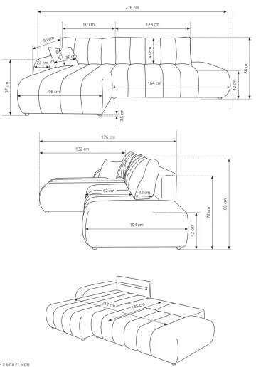 Rozkládací rohová sedací souprava s úložným prostorem do L DESIO levá béžová