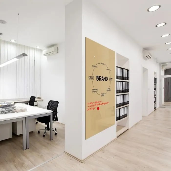 Okrová umbra skleněná pracovní a kancelářská tabule Smatab® - 100 × 150 cm