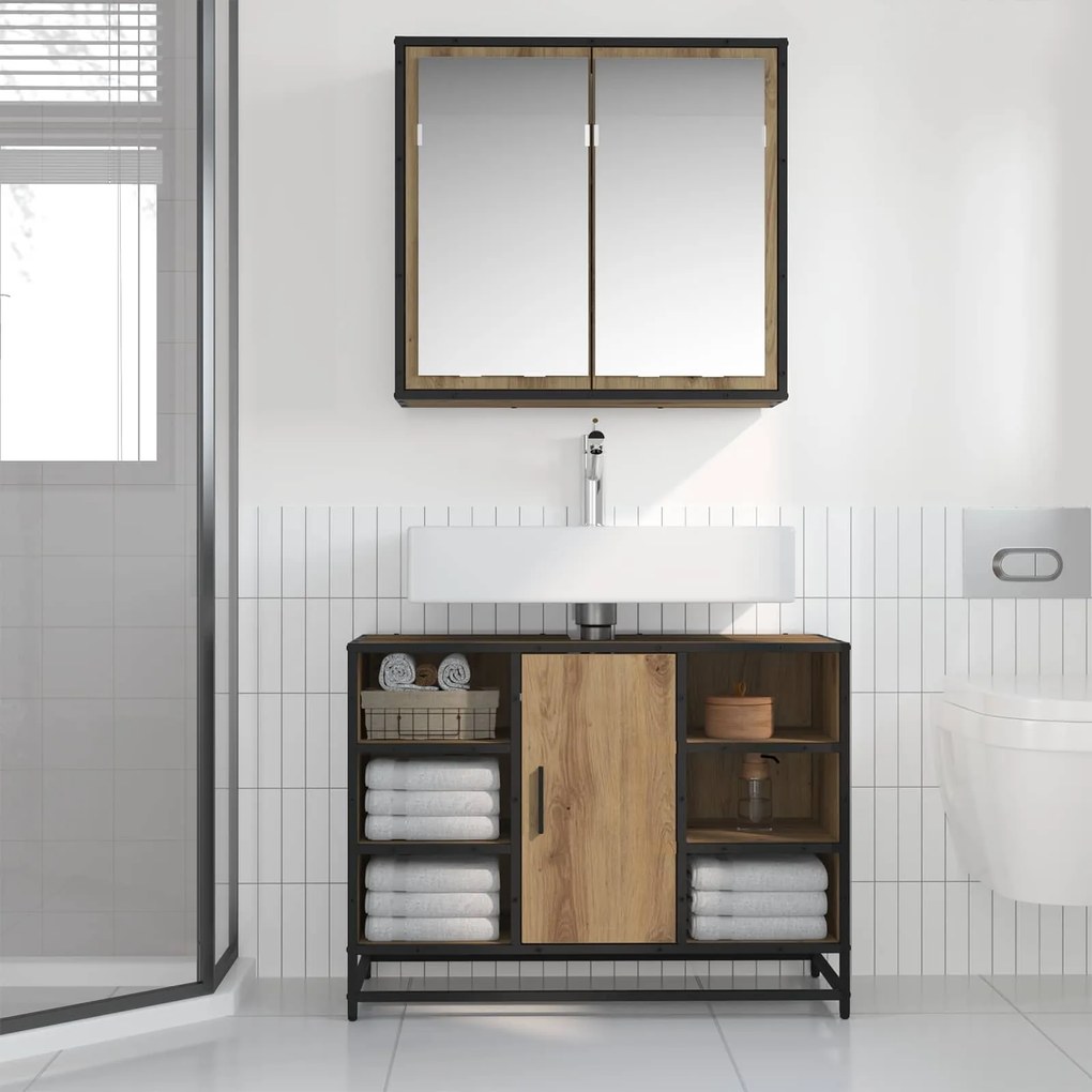 Sada koupelnového nábytku 2 ks Artisanový dub 80 x 33 x 60 cm 3402460
