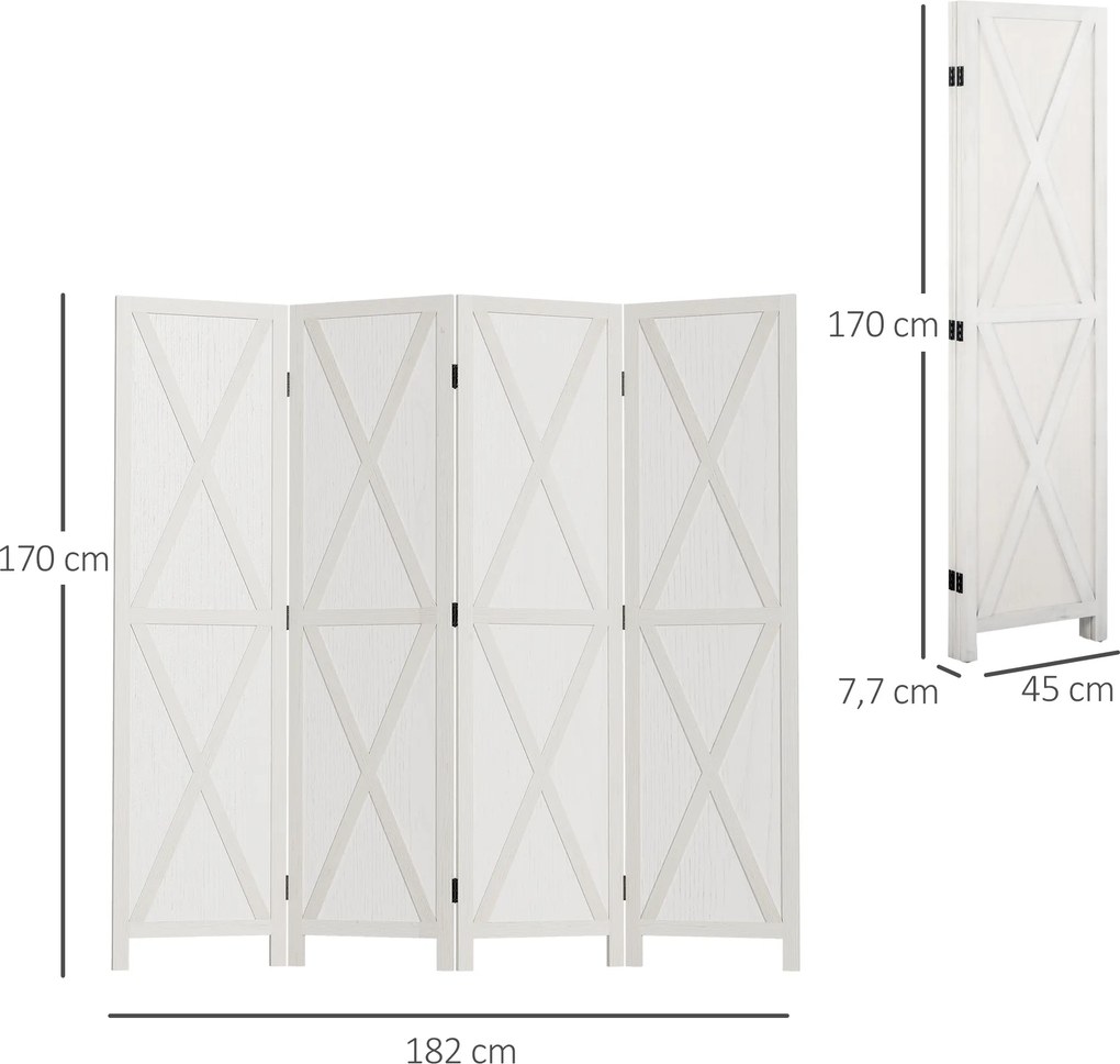 HOMCOM Dělicí Panel 182x170 cm - Skládací Dělič Místnosti pro Obývací Pokoj, Ložnici a Kancelář