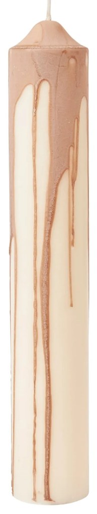 Ferm Living Svíčka Dryp Pillar Beige 30 cm, béžová barva, vosk