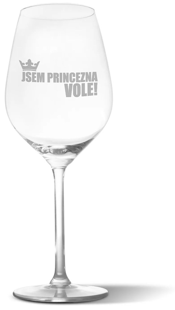 Sklenička na víno SABLIO - Jsem princezna, vole! 49 cl