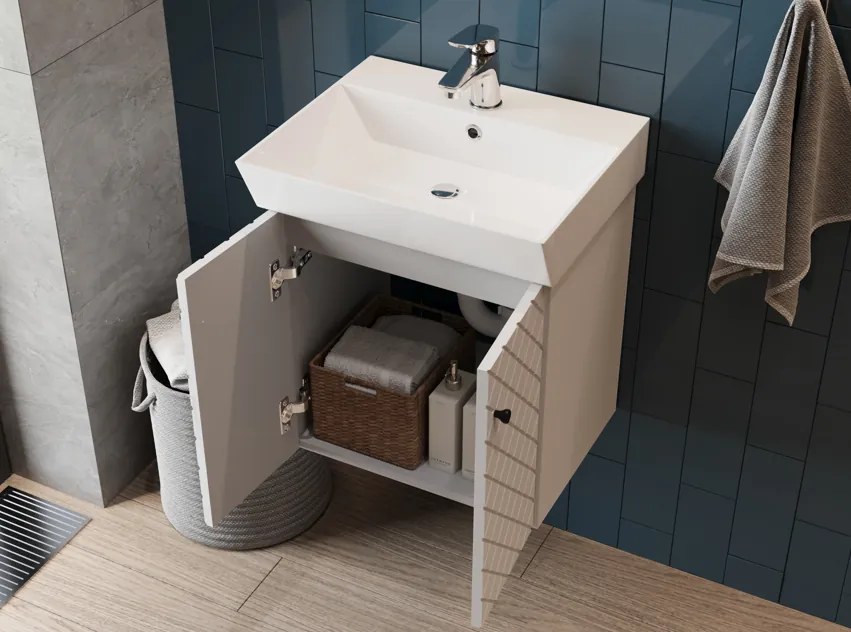 Kingsbath / Lavedo Tessera White 60 koupelnová skříňka s umyvadlem