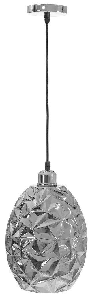 Toolight - Chromovaná skleněná závěsná lampa 1xE27 60W APP564-1CP, chromová, OSW-09670
