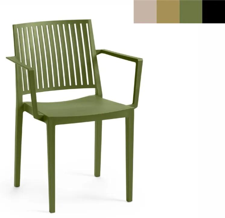 ROJAPLAST Zahradní židle - BARS ARMCHAIR, plastová Barva: černá